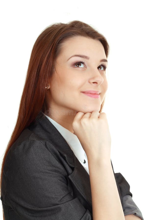 Beautiful Young Woman Thinking Stock Photo - Image of head, beauty ...