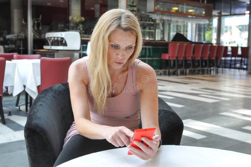 Beautiful Young Woman Using a Smart Phone Stock Image - Image of modern ...