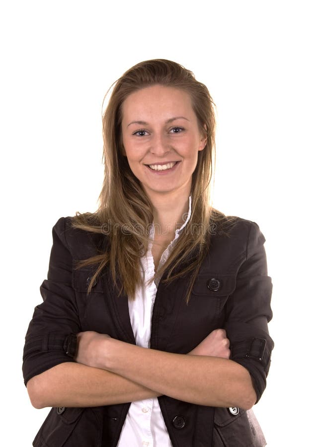 Beautiful Young Woman on White Background Stock Image - Image of adult ...