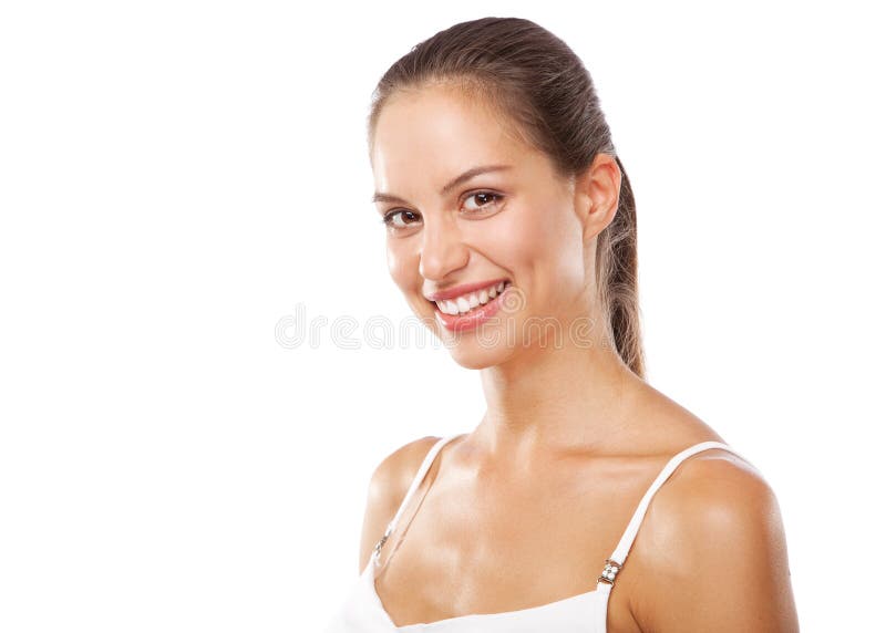 Beautiful Young Woman in White Clothing Stock Image - Image of person ...