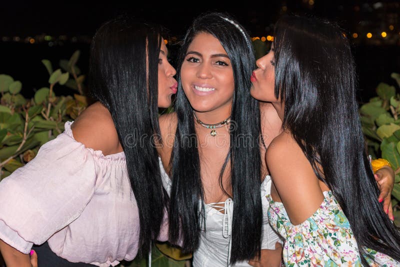 Beautiful Young Women Having Fun at Night Stock Photo - Image of adult ...