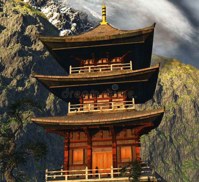 Beautiful Zen temple stock image. Image of building, cornus - 12921143