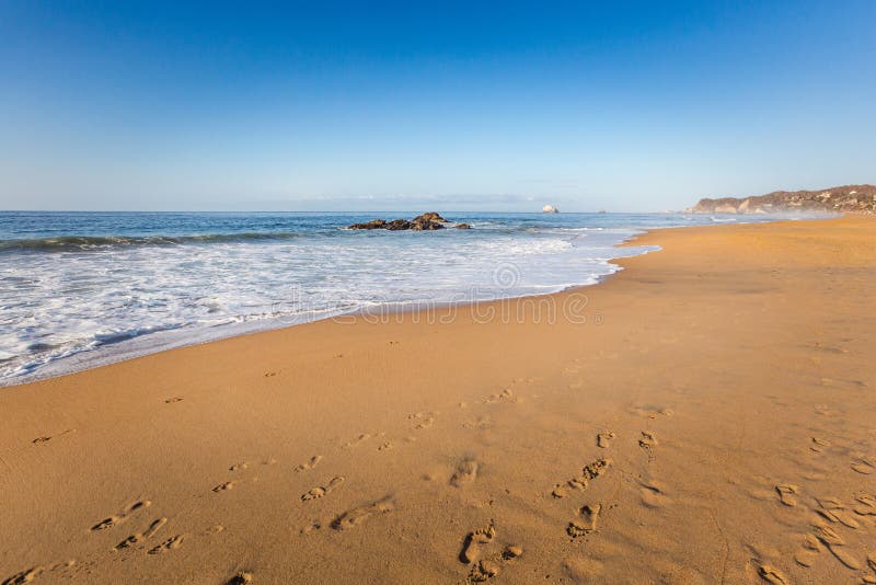 Beautiful Zipolite Beach in Mexico Stock Photo - Image of tourism ...
