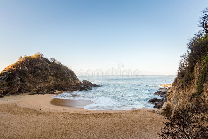 Beautiful Zipolite Beach in Mexico Stock Photo - Image of cliff, beach ...