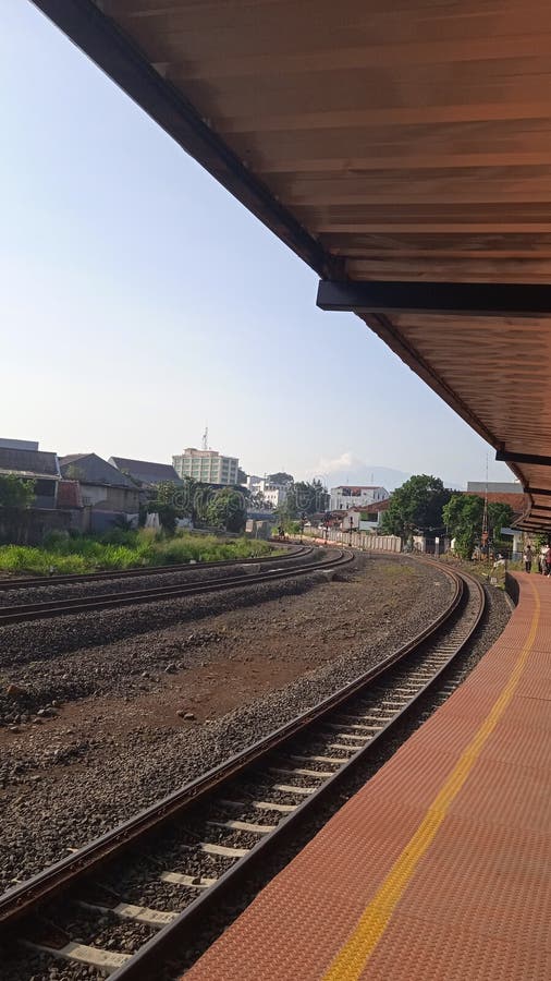 Beautifull Morning in Train Station Railway Editorial Photo - Image of ...