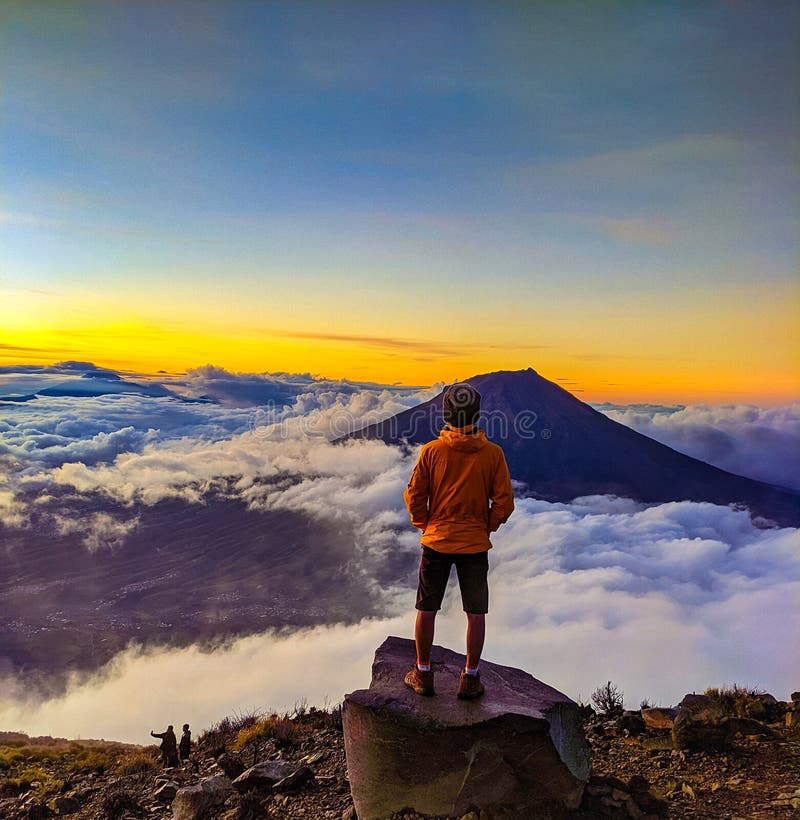 Beautiful mount Sumbing stock image. Image of beautiful - 262172813