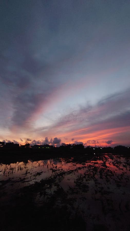 Sunset in village stock photo. Image of weather, outdoor - 94596748