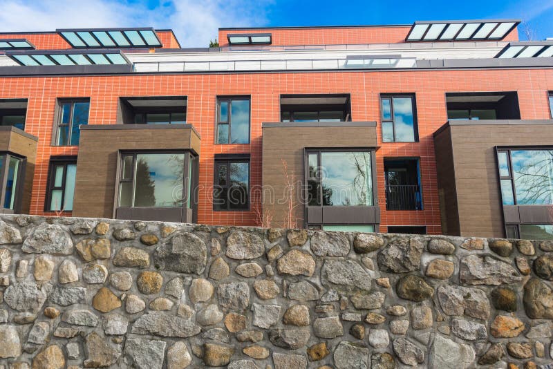 Beautifull Townhomes New Development. Modern Apartment Complex Under ...