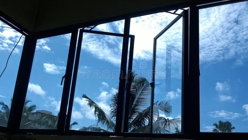 Beautifull View of Sky through an Open Windows Stock Photo - Image of ...