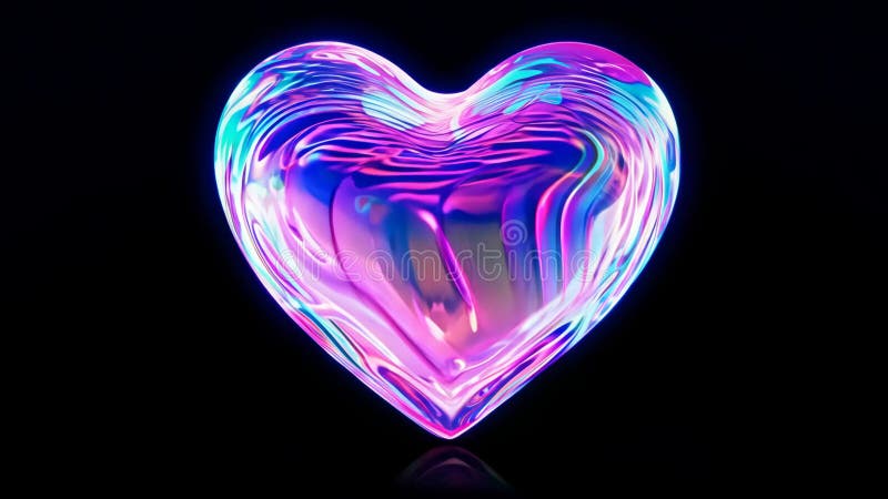 Stunning Animated Heart Shape Glowing with Vibrant Colors Against a ...