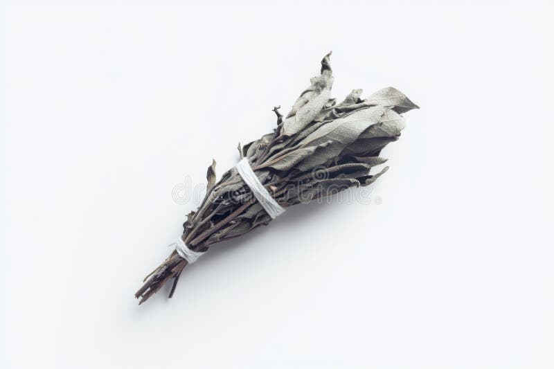 A Beautifully Arranged Bundle of Dried Sage Rests on a Light Surface ...