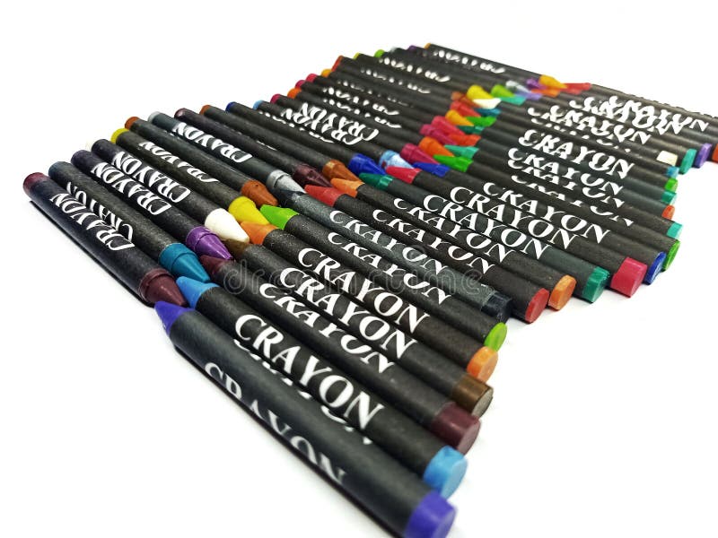 Beautifully Arranged Colored Multi-colored Crayons. Stock Image - Image ...