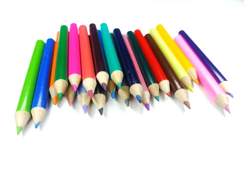 Beautifully Arranged Colored Multi-colored Crayons. Stock Photo - Image ...