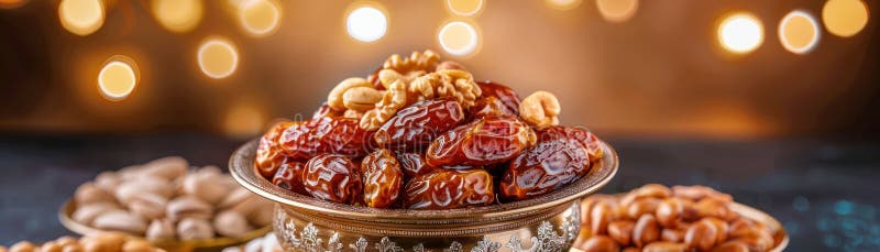 Beautifully Arranged Dates and Nuts Platter for Ramadan, Perfect Iftar ...