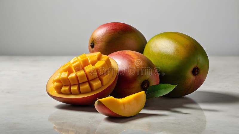 Mango Still Life Minimalist Avatar on White Background Stock ...