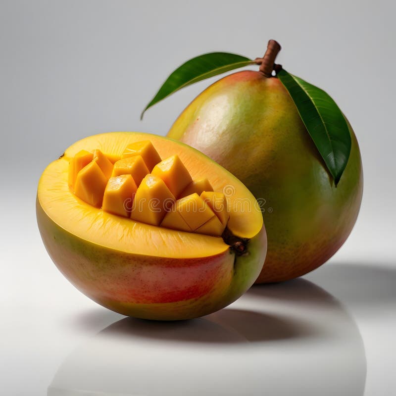 Mango Still Life Minimalist Avatar on White Background Stock ...