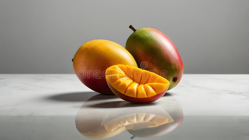 Mango Still Life Minimalist Avatar on White Background Stock ...