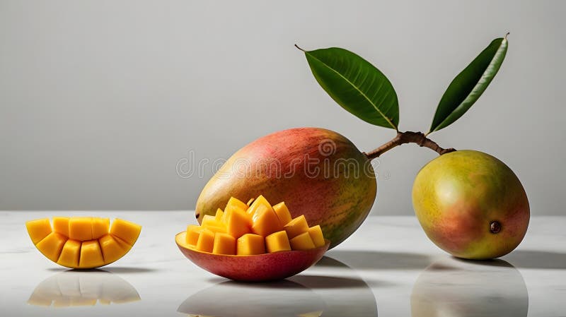 Mango Still Life Minimalist Avatar on White Background Stock ...