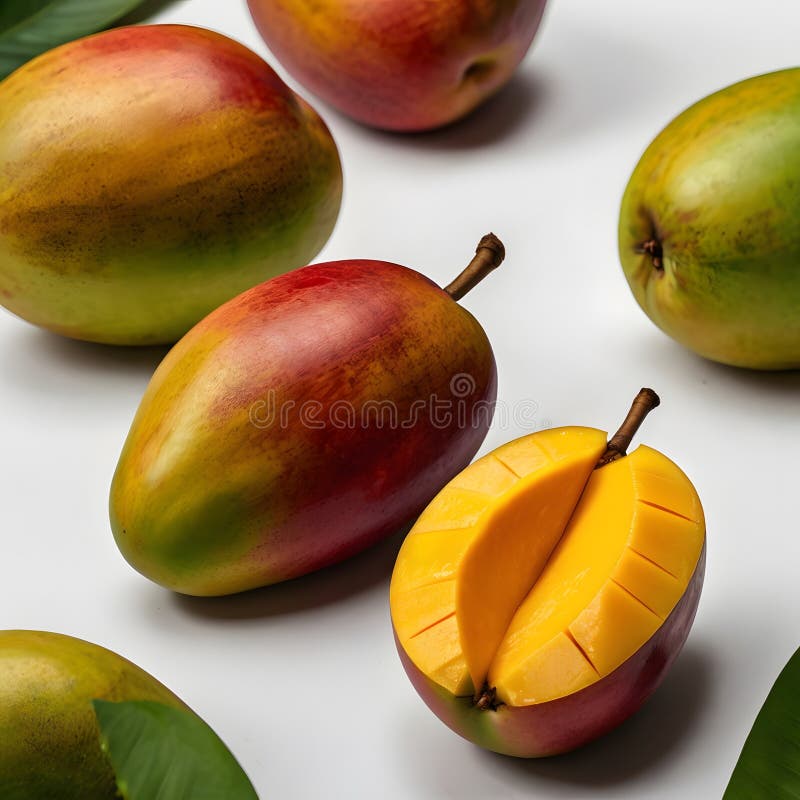 Mango Still Life Minimalist Avatar on White Background Stock ...