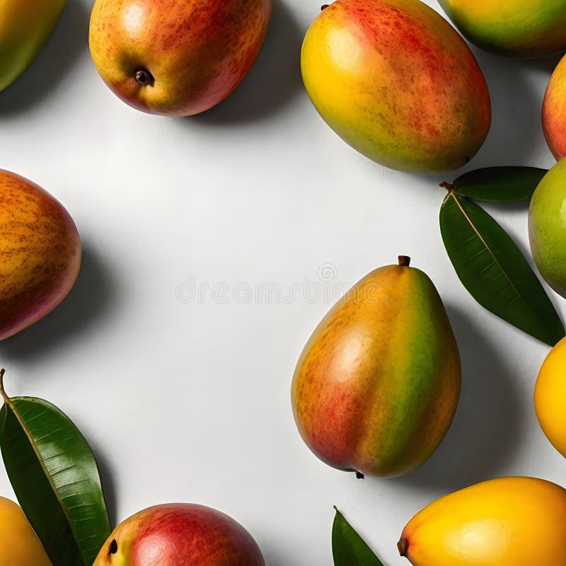 Mango Still Life Minimalist Avatar on White Background Stock ...