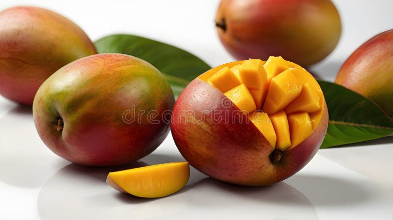 Mango Still Life Minimalist Avatar on White Background Stock ...