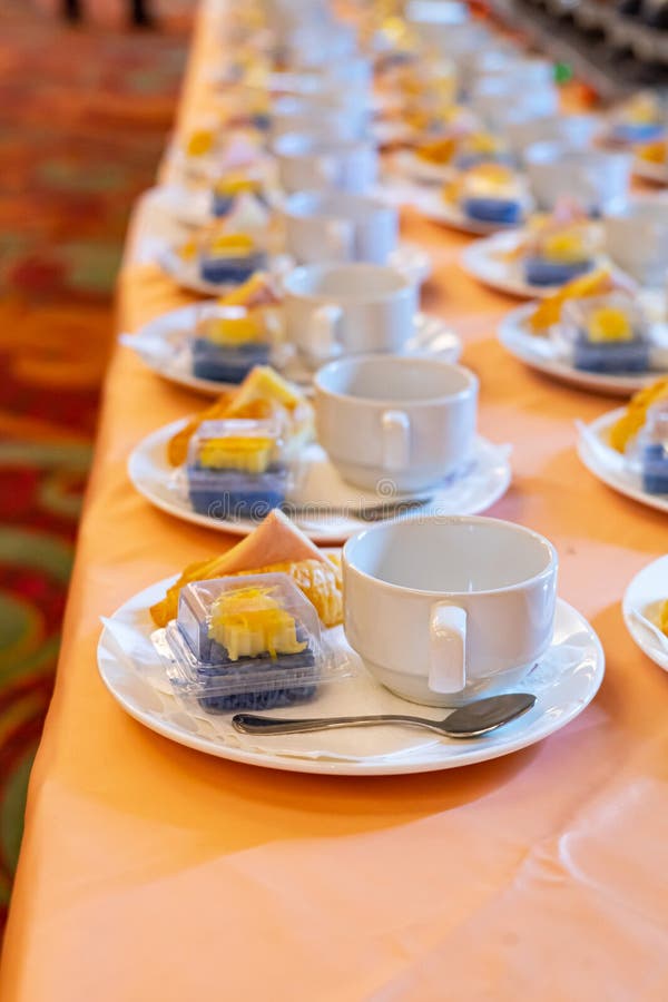 Tea Break Setup with Traditional Thai Desserts Stock Photo - Image of ...