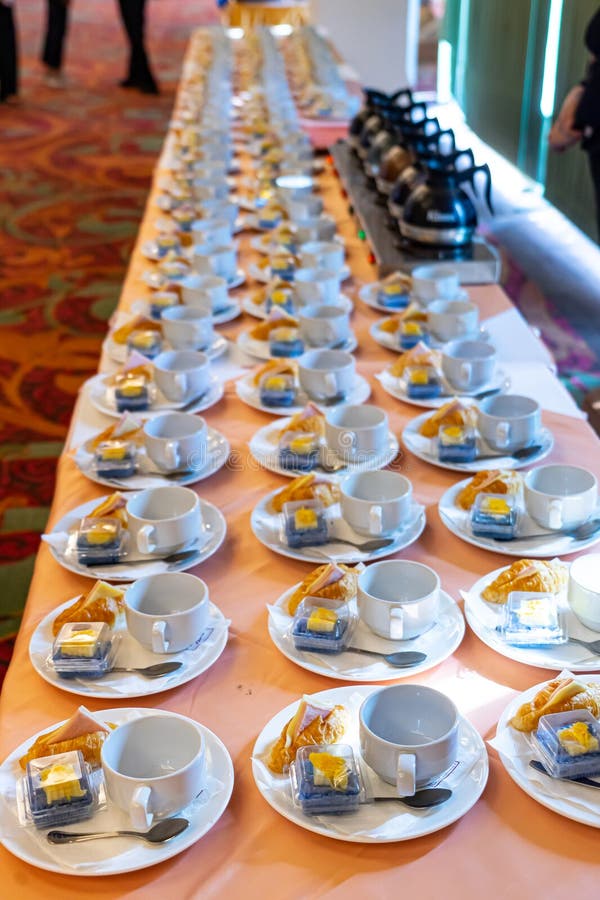 Tea Break Setup with Traditional Thai Desserts Stock Photo - Image of ...