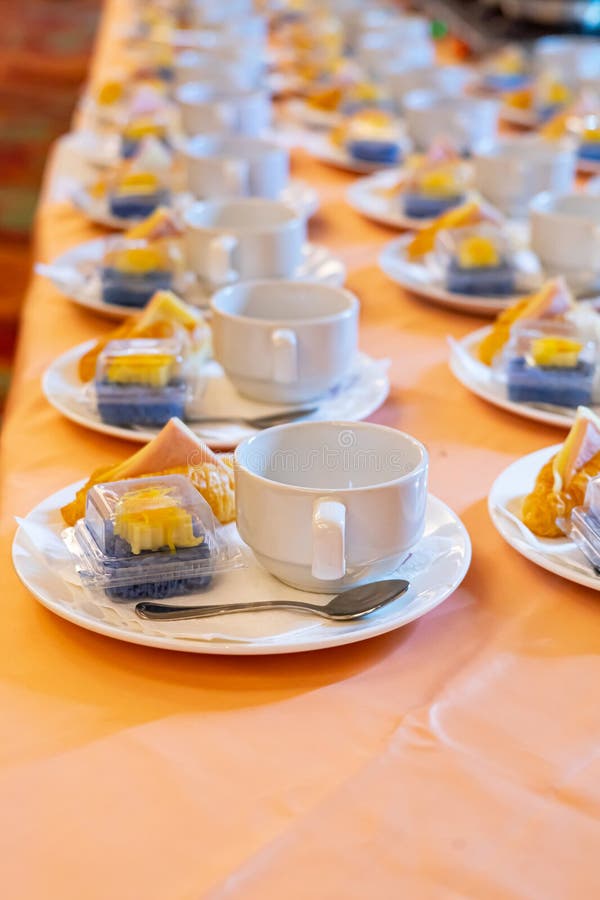 Tea Break Setup with Traditional Thai Desserts Stock Photo - Image of ...