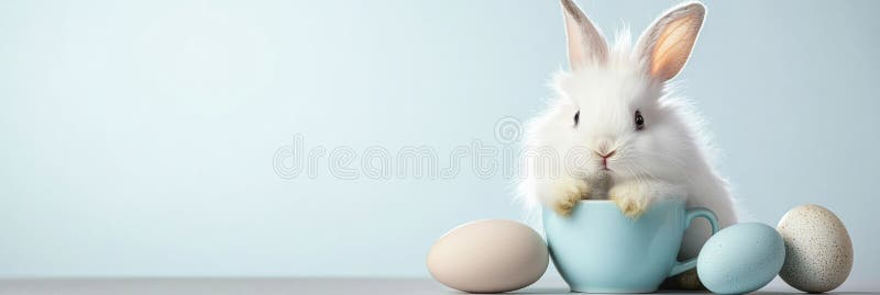 A Beautifully Charming White Rabbit is Playfully Surrounded by an Array ...