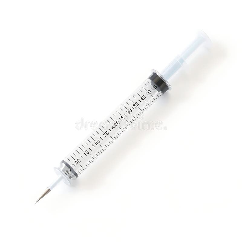 A Sterile Syringe with a Transparent Body and Capped Needle Displayed ...