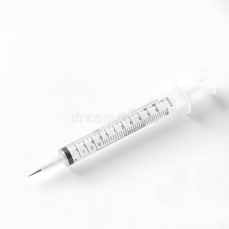 A Sterile Syringe with a Transparent Body and Capped Needle Displayed ...
