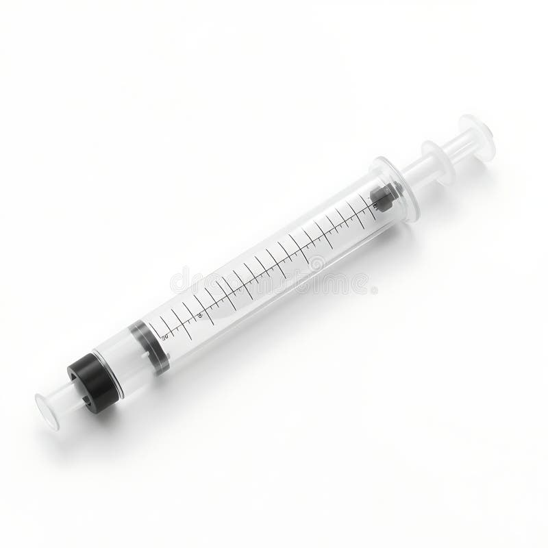 A Sterile Syringe with a Transparent Body and Capped Needle Displayed ...