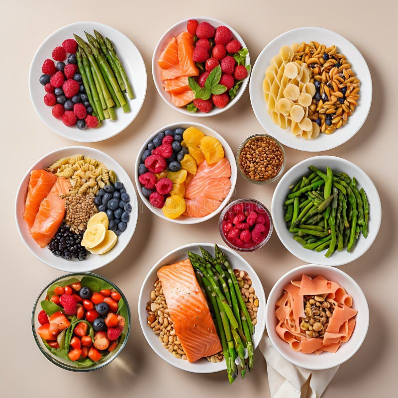 Healthy Food Plate: Colorful and Nutritious Ingredients for a Balanced ...