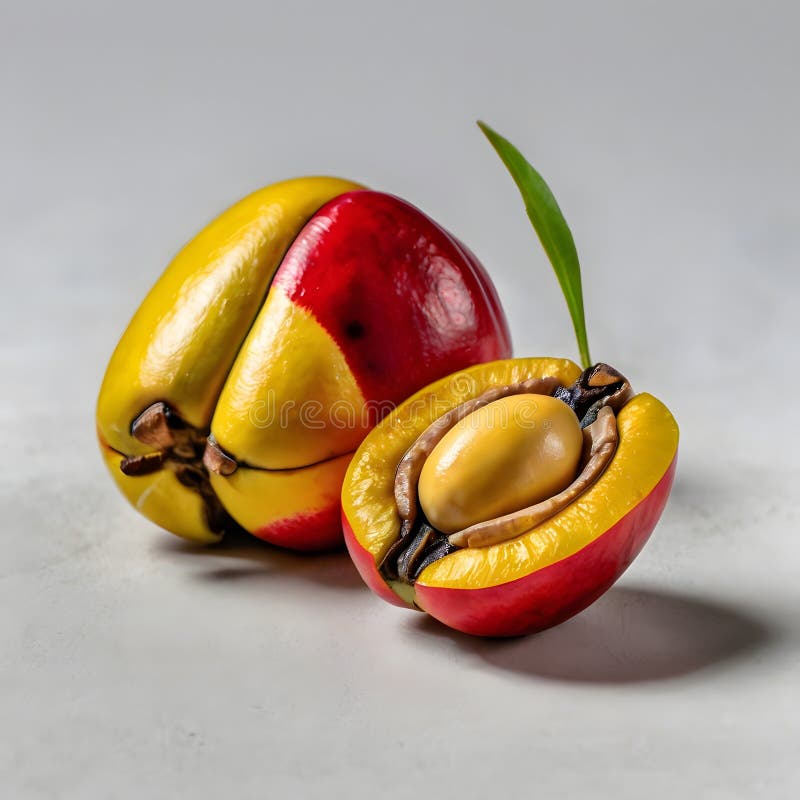 Ackee Fruit Still Life Minimalist Avatar on White Background Stock ...