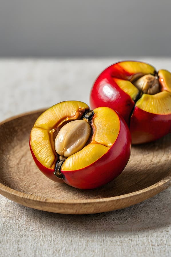 Ackee Fruit Still Life Minimalist Avatar on White Background Stock ...