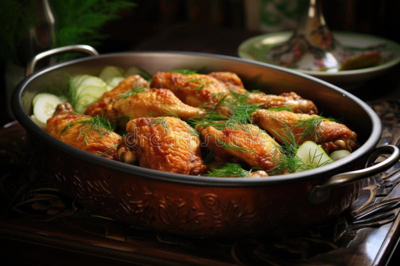 Beautifully Cooked Fried Chicken in a Serving Dish Stock Image - Image ...