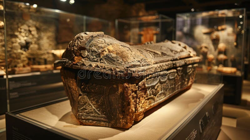 Ancient Egyptian Sarcophagus on Display in a Museum, Showcasing ...