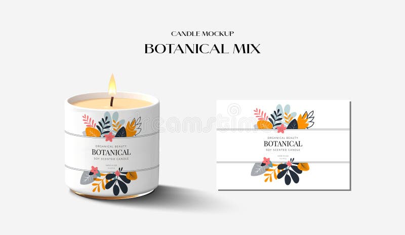 This is a Beautifully Crafted Botanical Themed Candle Mockup Design for ...