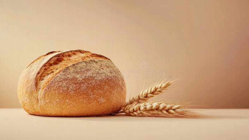 Minimalist Bread Loaf with Wheat Grains Offers a Simple Elegance ...