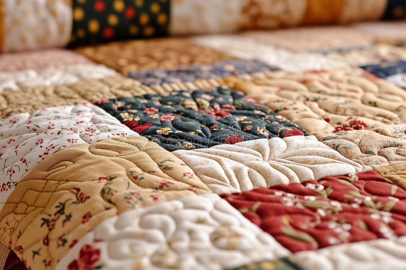 A Beautifully Crafted Patchwork Quilt Features a Kaleidoscope of ...