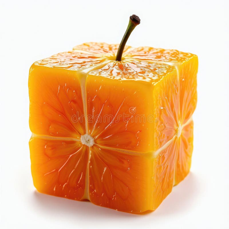 A Beautifully Crafted and Realistic Cube-shaped Orange Slice with a ...