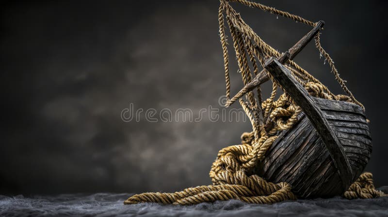 Dynamic Sailing Ship Crafted from Rope Indoor Studio Artistic ...
