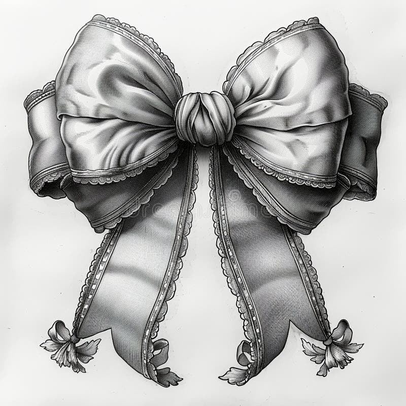 A Beautifully Crafted Silver Ribbon Bow Showcases Delicate Textures and ...