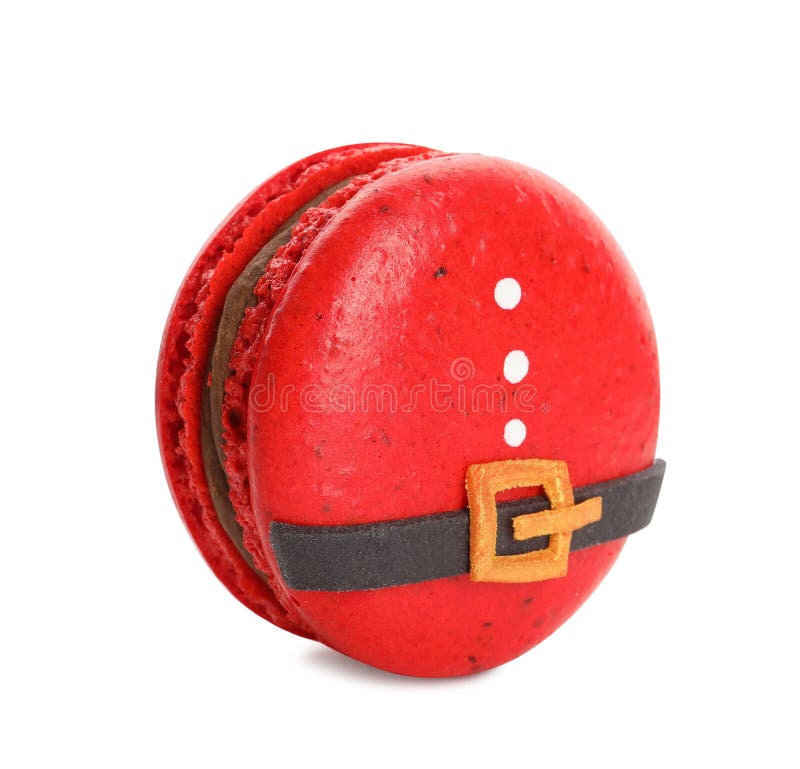 Beautifully Decorated Christmas Macaron Isolated on White Stock Image ...