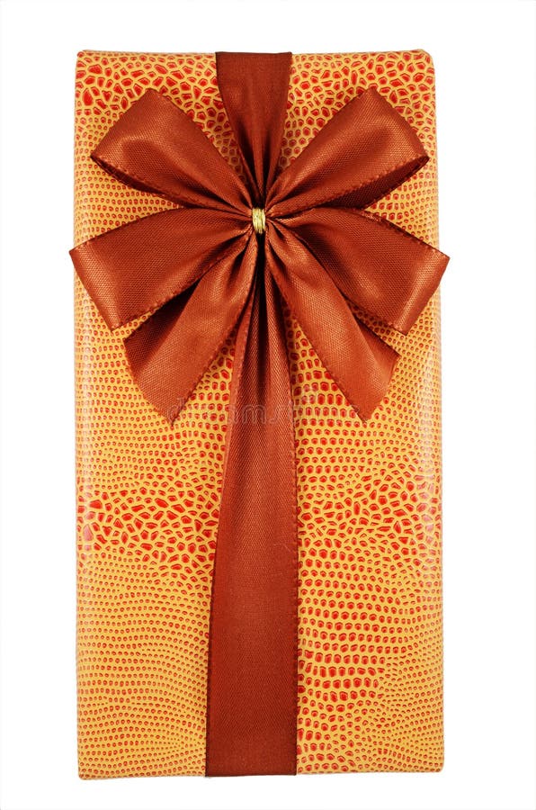 Beautifully Decorated Gift Box with Bow on White Stock Photo - Image of ...