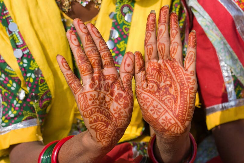 Beautifully Decorated Indian Hands Stock Photo - Image of herbal, india ...
