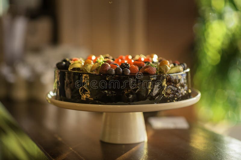 Beautifully Decorated Setting with Gourmet Desert Stock Image - Image ...