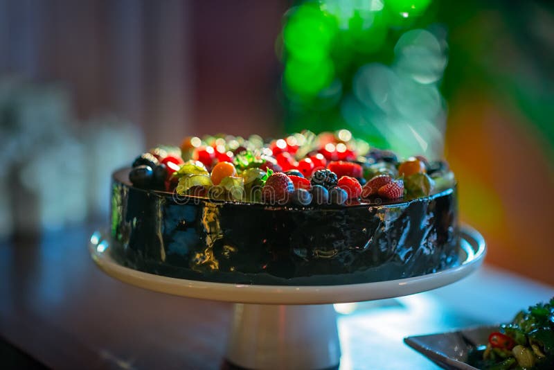 Beautifully Decorated Setting with Gourmet Desert Stock Photo - Image ...