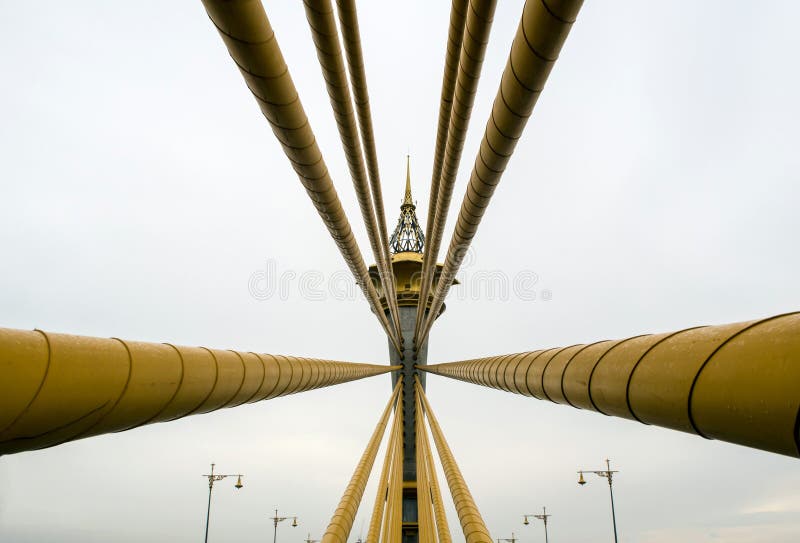 Beautifully Decorated Structure at the Top of the Bridge Tower Stock ...