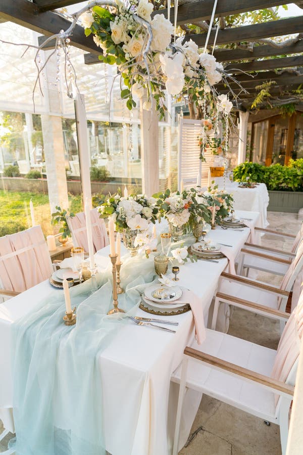 Beautifully Decorated Table with Flowers Stock Image - Image of eustoma ...